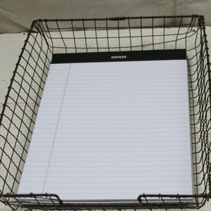 Vintage Wire Office Basket in Out Box Open Wire Footed File Holder Mid ...