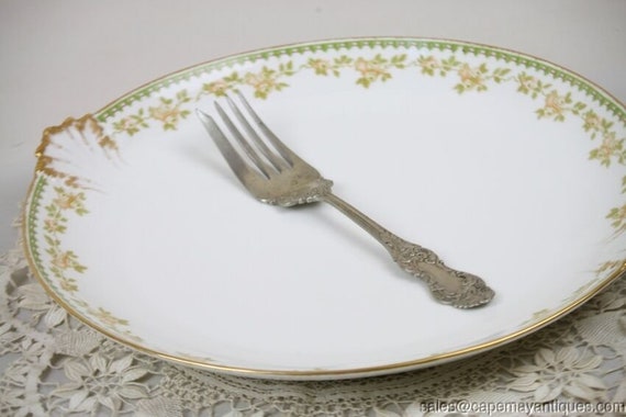 Limoges Platter Gold Tray Gilt Splayed Handles Green Peach | Etsy