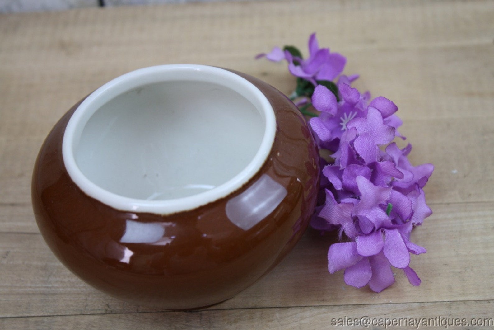 Hall Pottery Vase Pudding Cup Brown Made in USA - Etsy