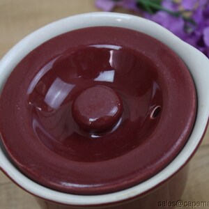 Hall Pottery Bean Pot With Lid #470 Maroon Rare Color - Etsy
