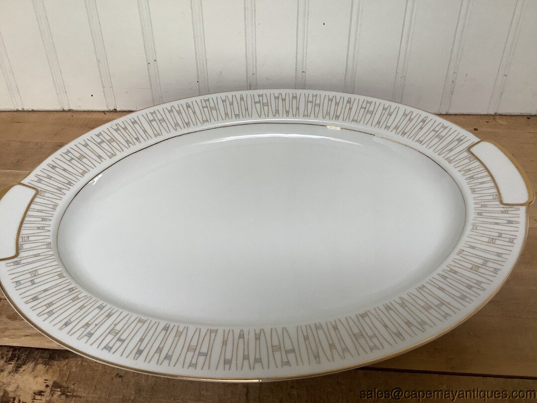 Vintage Mikado China Japan Malay Platter Miomal Gold Gray Gold Trim 16 ...