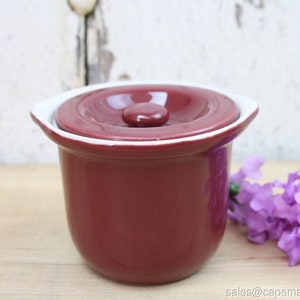 Hall Pottery Bean Pot With Lid #470 Maroon Rare Color - Etsy