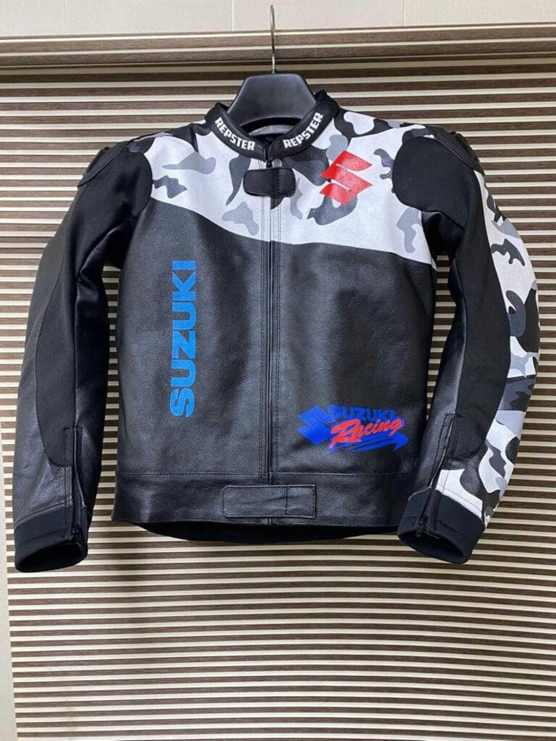 Suzuki GSX-R Motorcycle Racing Jacket – Genuine Cowhide Leather, CE ...