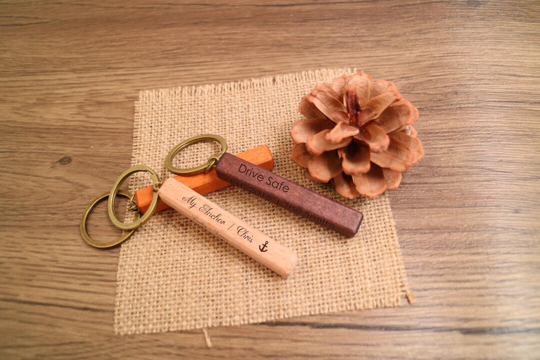 Black Walnut Keychain Bar-personalized Engraved Gift for Him,husband ...