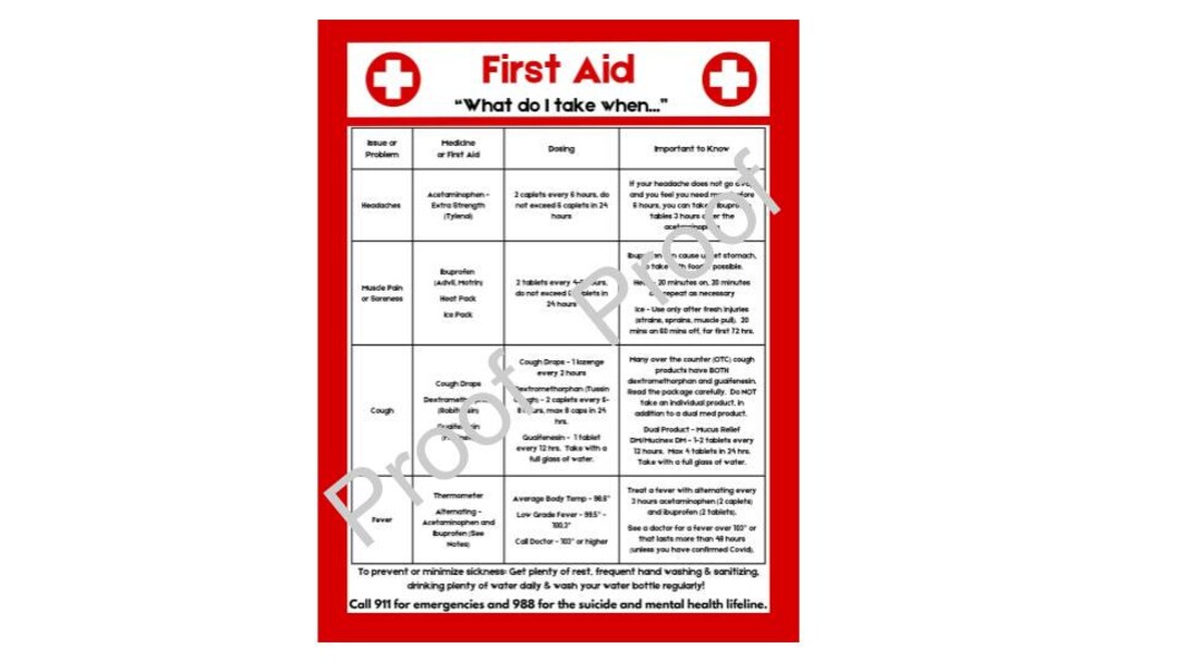 First Aid and Medication Guide and Easy Shopping List - Printable and ...
