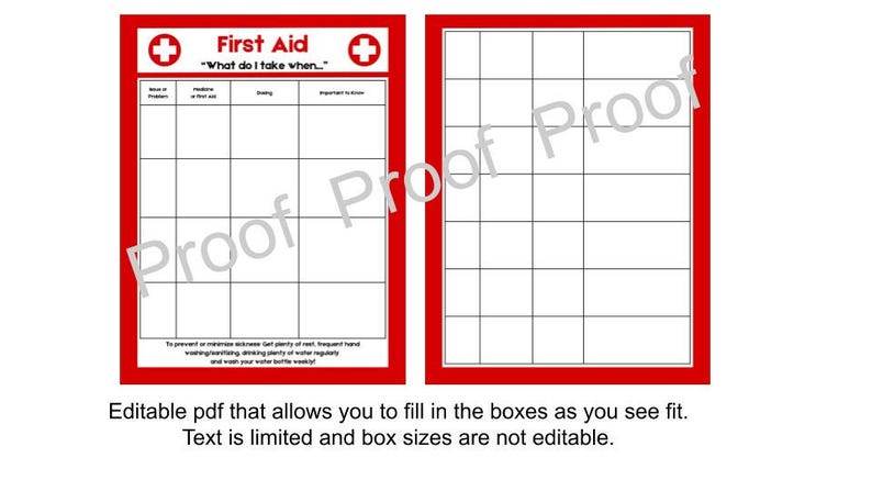 First Aid and Medication Guide and Easy Shopping List - Printable and ...
