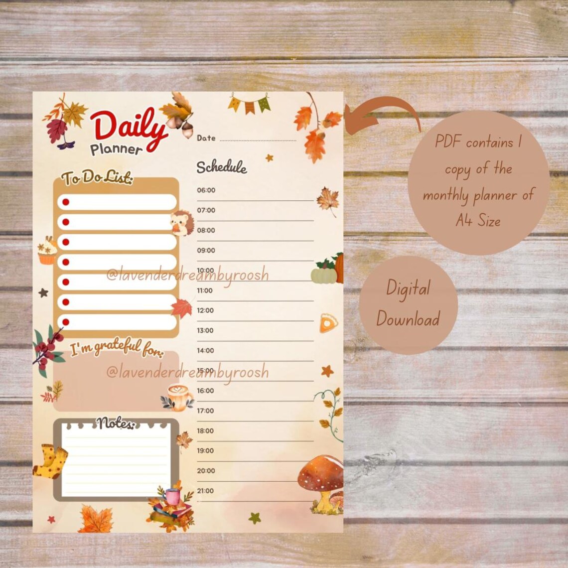 Fall Daily Planner Printable Template Tracker: Cozy Autumn Printable ...