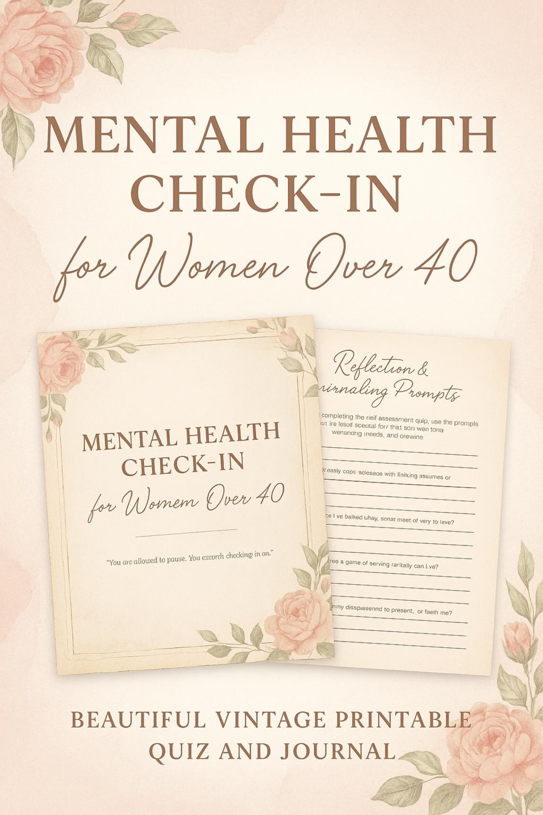 Mental Health Check-in Quiz for Women: Self-care Journal Prompts (PDF ...
