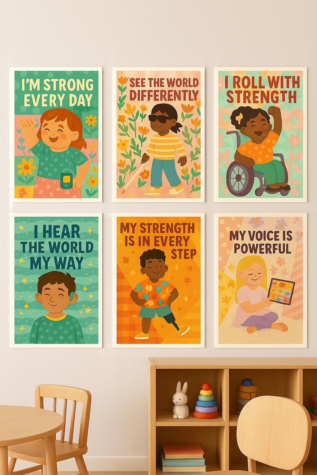 Disability Inclusion Wall Art Set for Kids - Printable, Motivational ...
