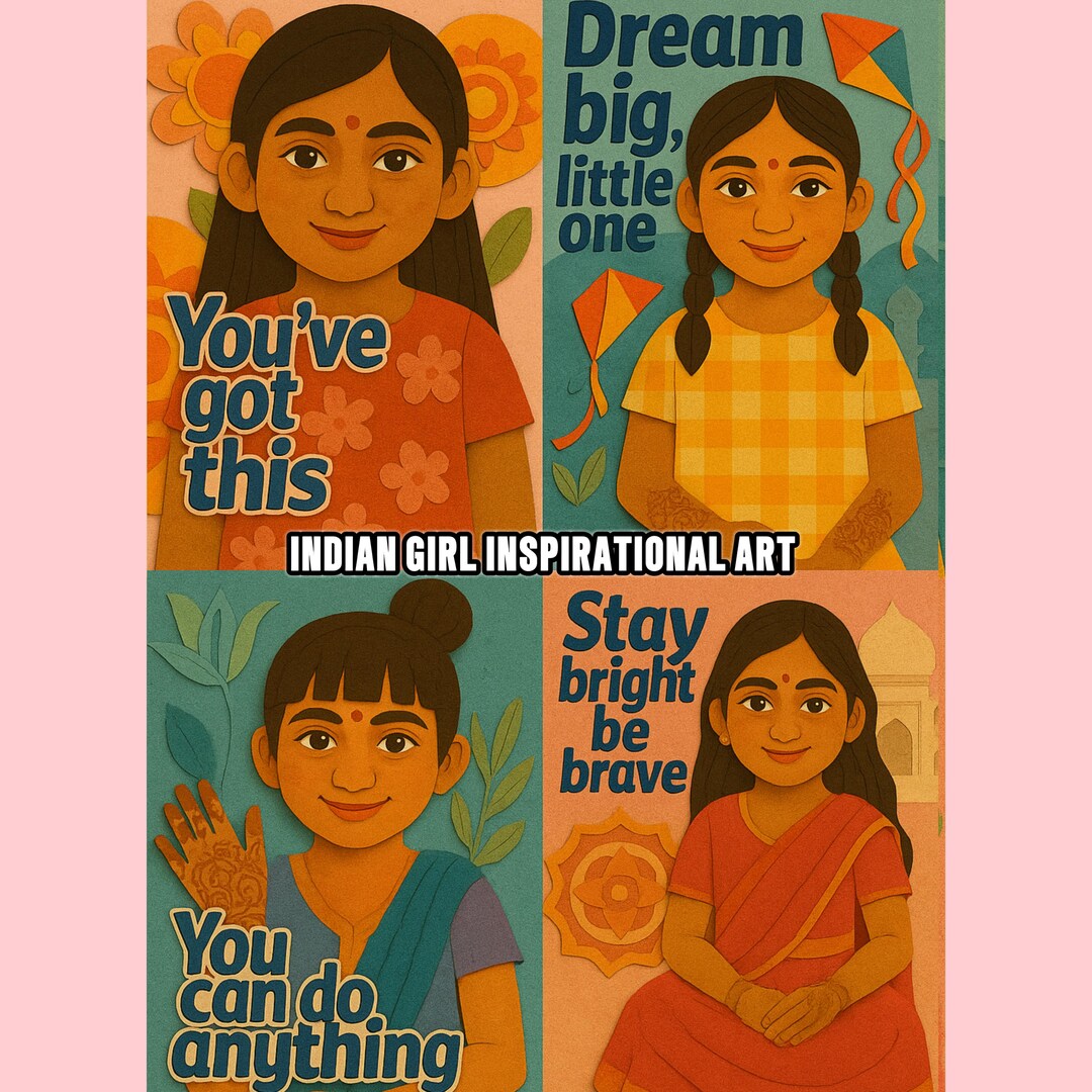Indian Girl Empowerment Art Print: Cultural Representation ...