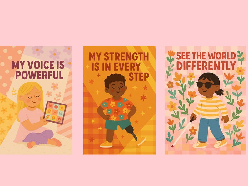 Disability Inclusion Wall Art Set for Kids - Printable, Motivational ...