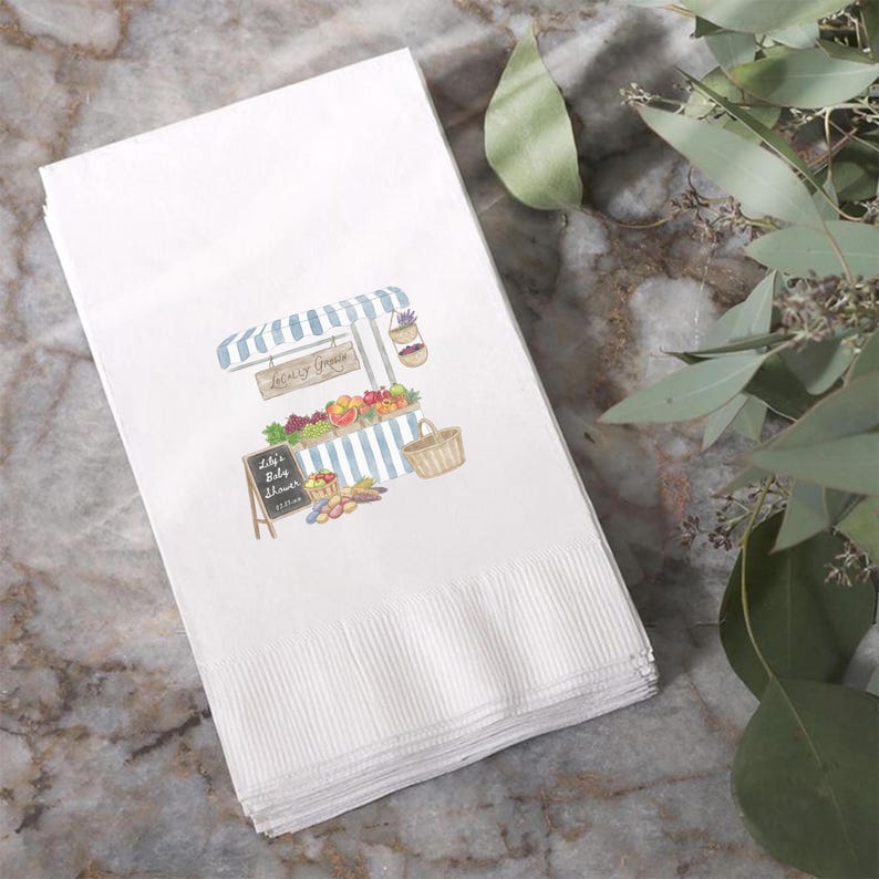 Locally Grown Baby Shower Napkins, Fall Pumpkin Party Decor ...