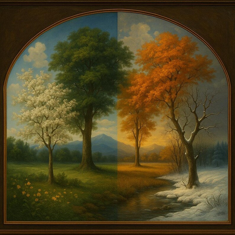 The Four Seasons – Digital Landscape Poster | Spring, Summer, Autumn ...