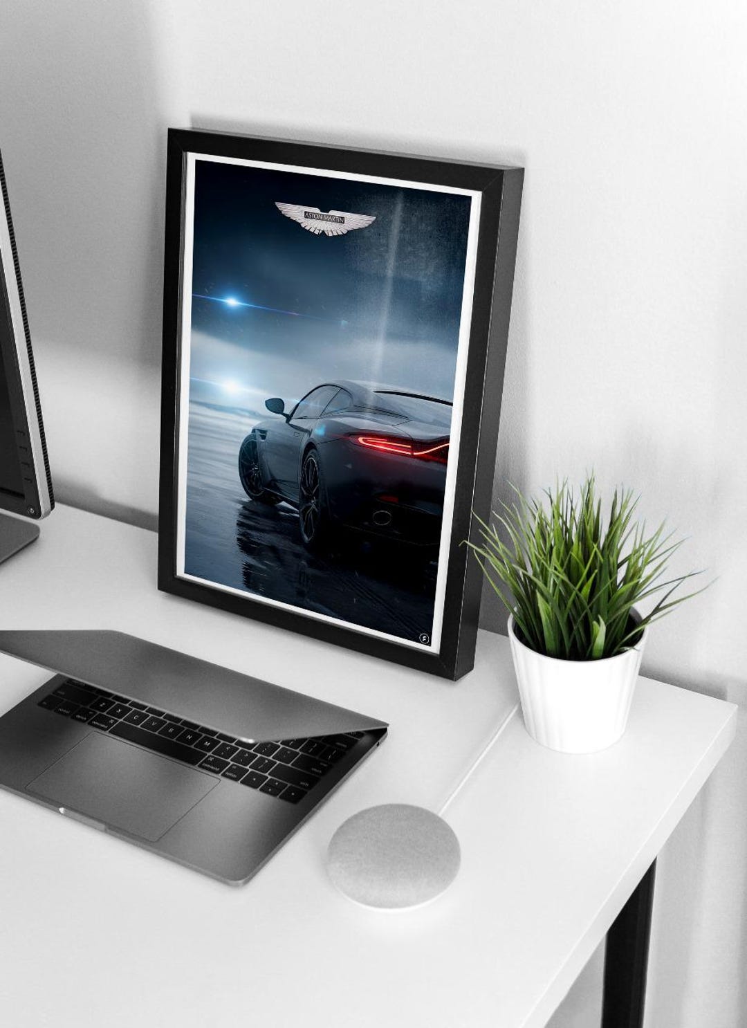 Aston Martin Supercar Print: Moody Beach Automotive Art (digital ...