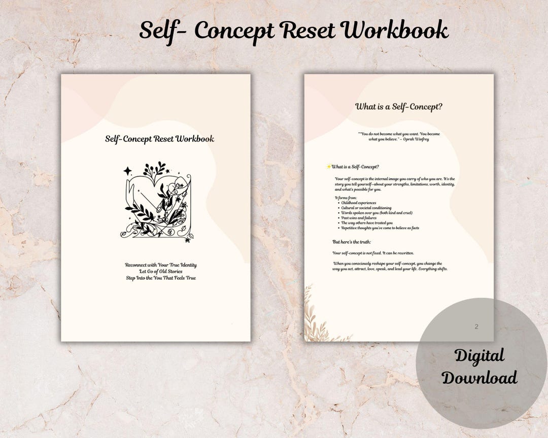 Printable Self-concept Workbook | Concept Printable | Journal | Mindset ...