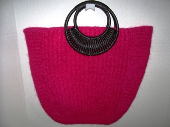 Items similar to BOGO PURSE SALE Felted Hand Crochet Fuschia Colored ...