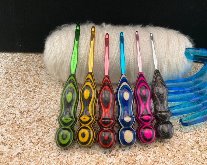 Handmade Too Shay Crochet Hook Handle Set: Susan Bates, Ergonomic Grip ...