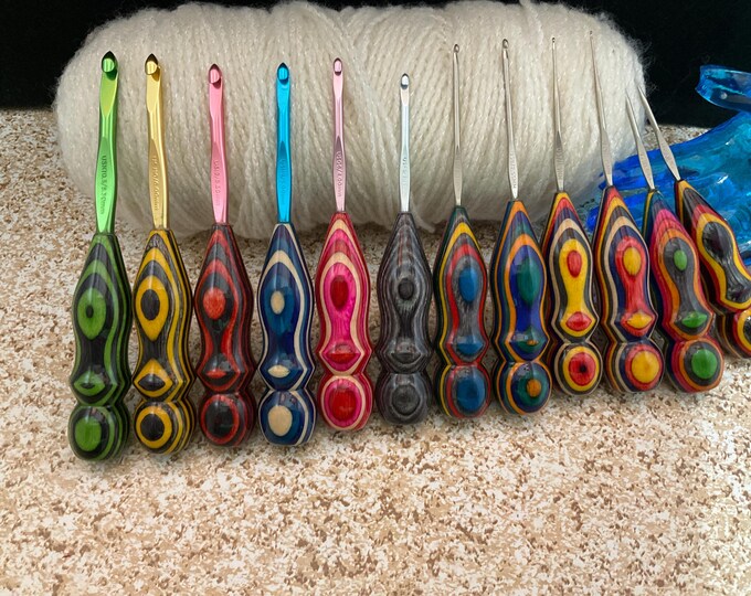 Handmade Too Shay Wood Crochet Hook Handle With Susan Bates Hook ...