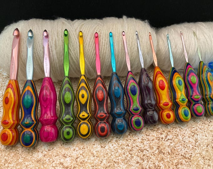 Handmade Too Shay Wood Crochet Hook Handle With Susan Bates Hook ...