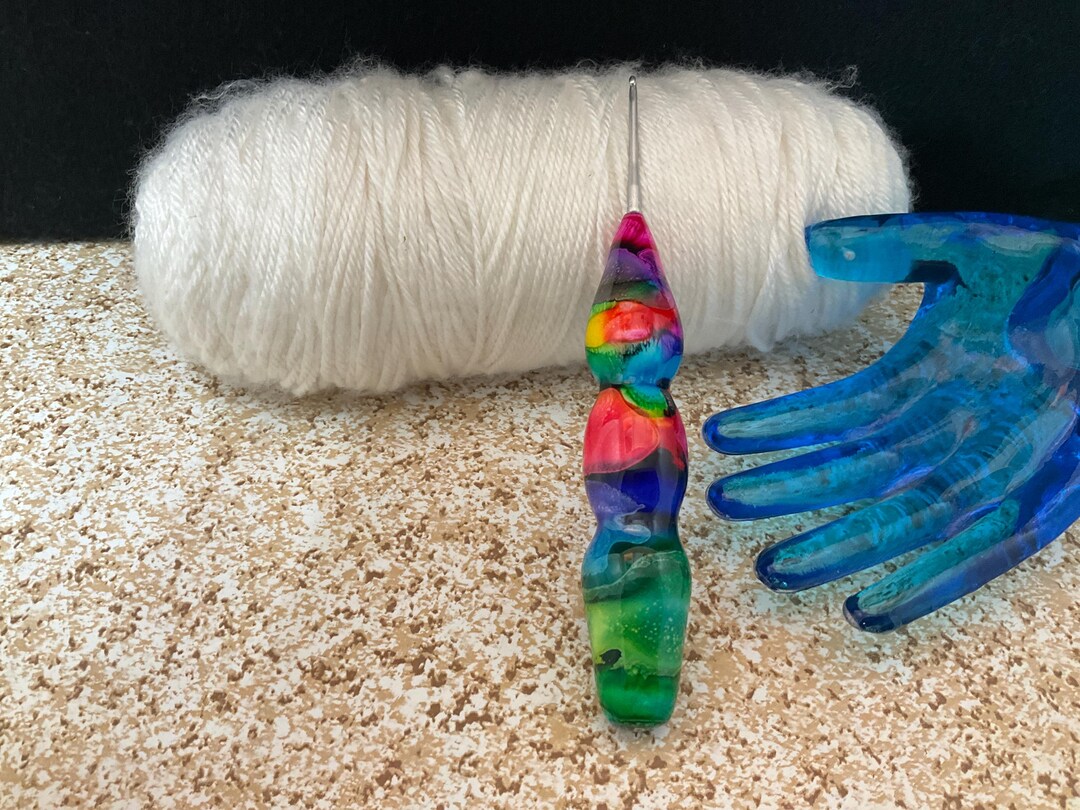 Handmade B/2.25mm Clover Amour Crochet Hook: Wood/acrylic Handle, - Etsy