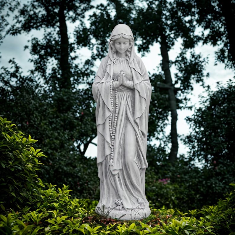 30 Inch Virgin Mary Praying Statue Blessed Mother Lady Magnesium Oxide ...