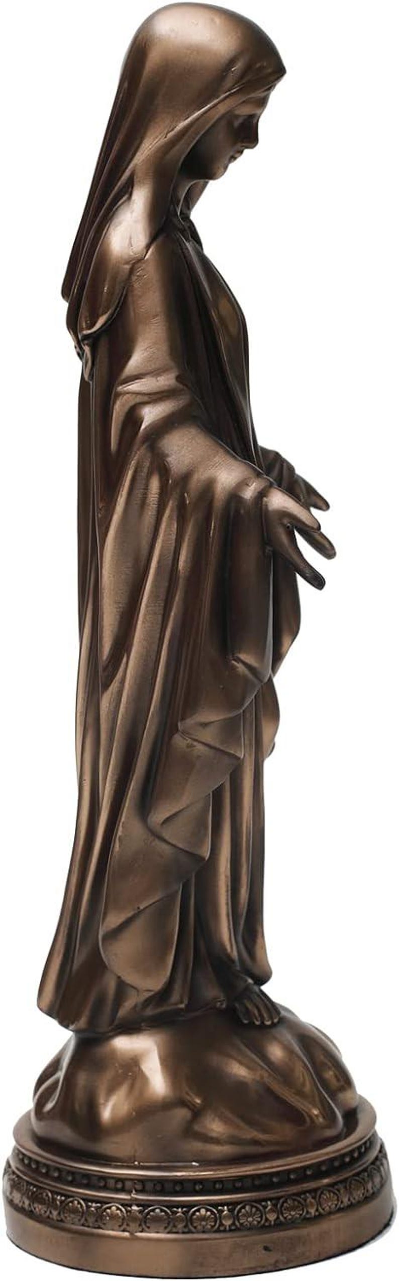 Virgin Mary Bronze Resin Statue: Our Lady of Grace, Catholic Figurine ...