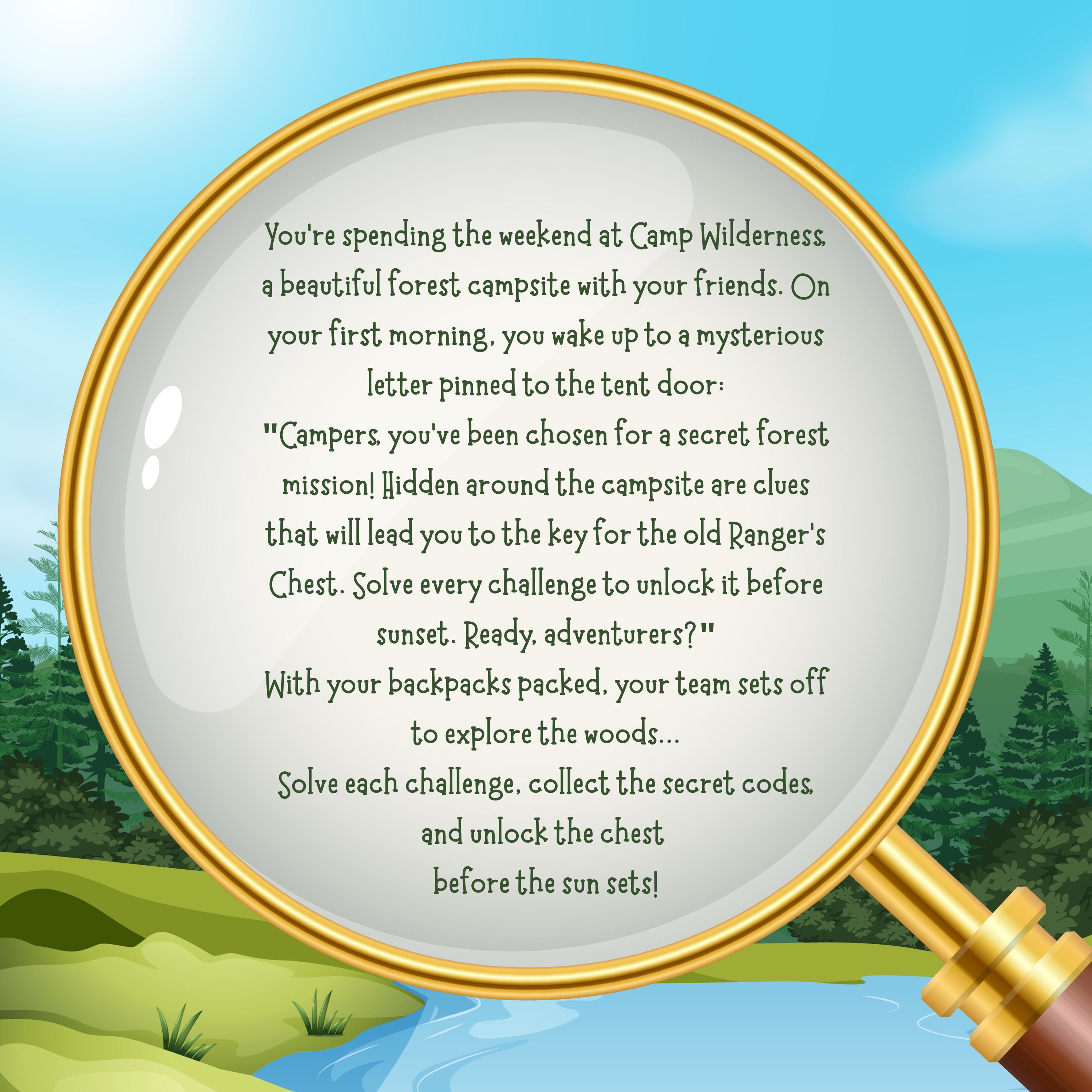 Camping Escape Room Game: Printable Treasure Hunt, Ages 8-12 (PDF ...