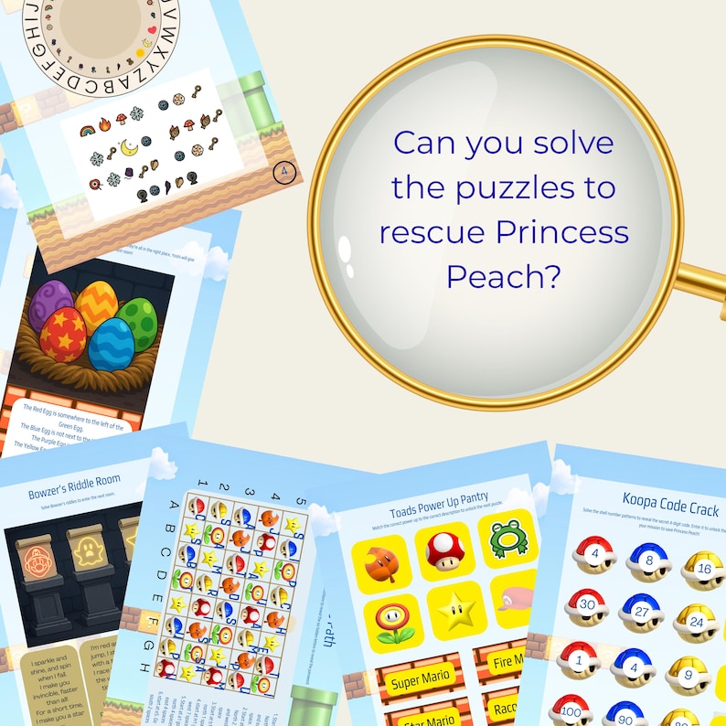 Super Mario Escape Room: Printable Puzzle Adventure Game (ages 6-10 ...