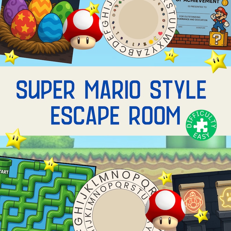Super Mario Escape Room: Printable Puzzle Adventure Game (ages 6-10 ...