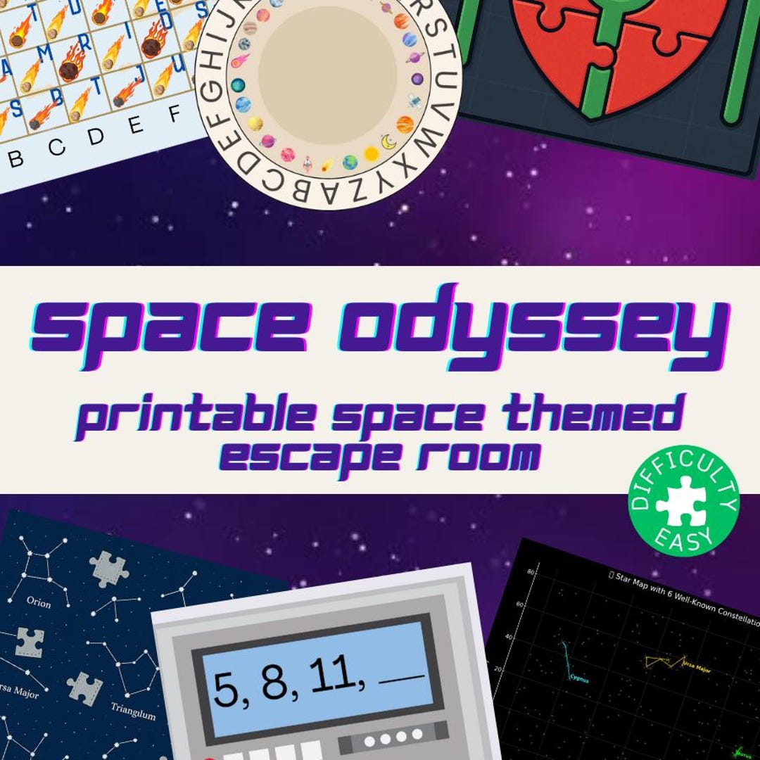 Kids Space Escape Room: Printable Odyssey Adventure Game (ages 6-10 ...