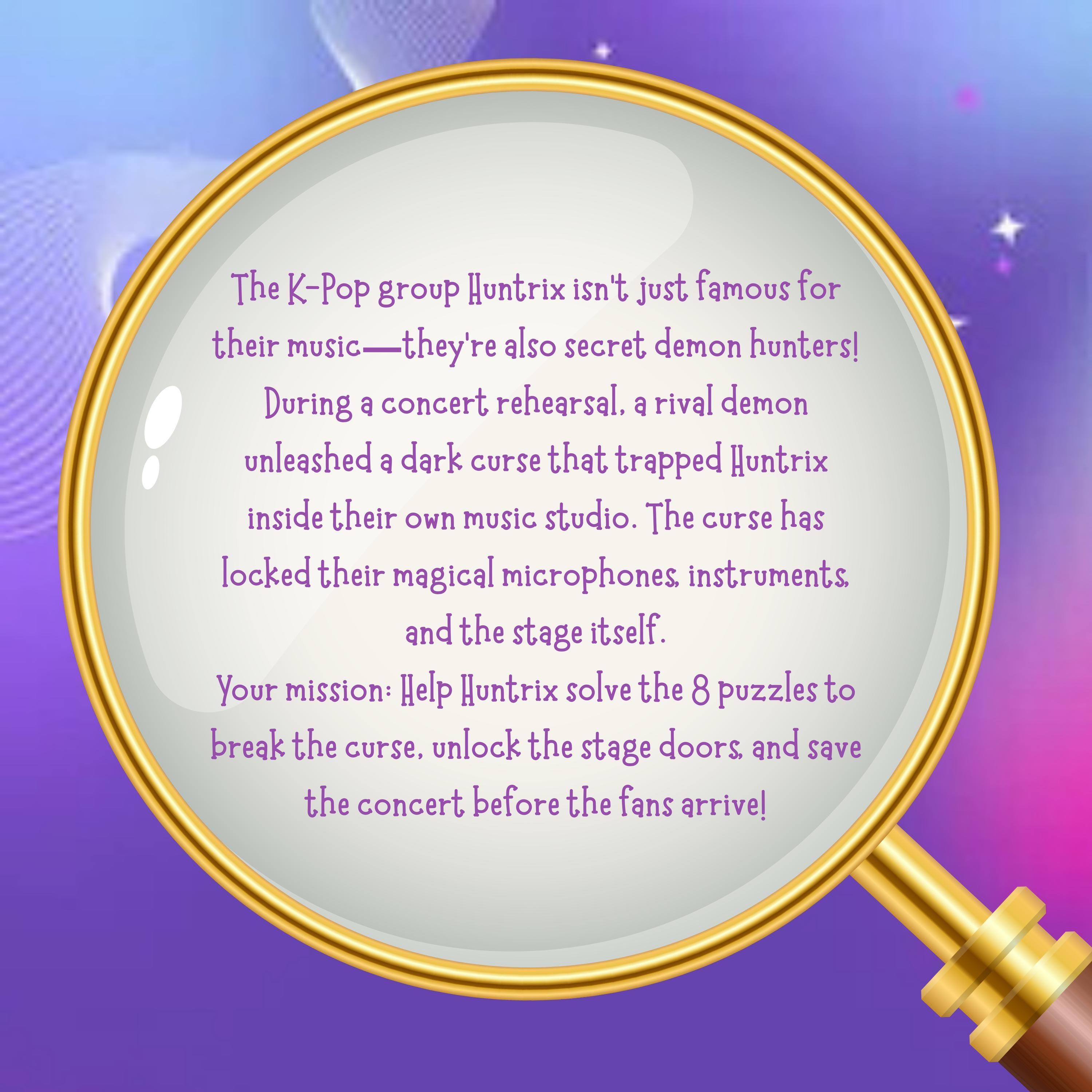 Printable K-pop Escape Room Game for Kids Huntrix Demon Hunters Party ...