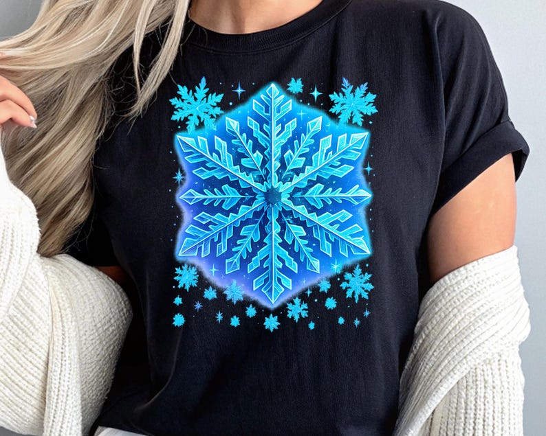 Blue Snowflake PNG T-shirt Design - Etsy