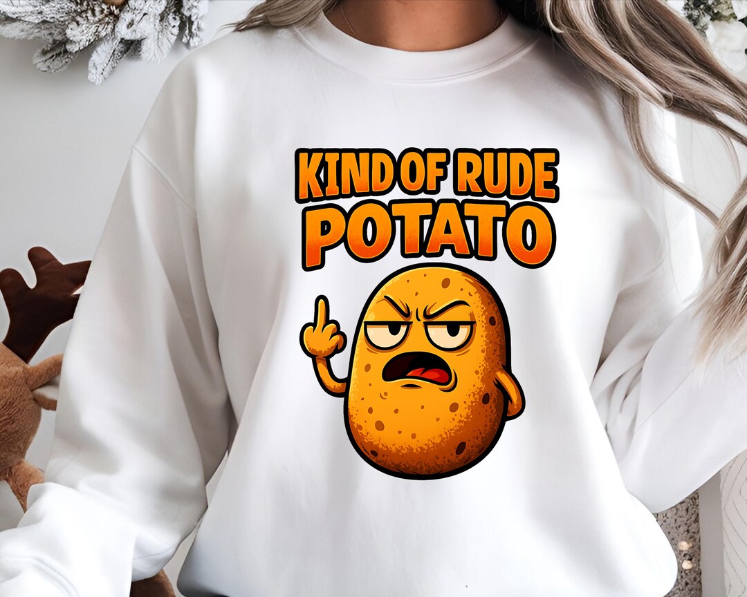 Kind of Rude Potato PNG | Funny Angry Potato Cartoon Design | Sarcastic ...
