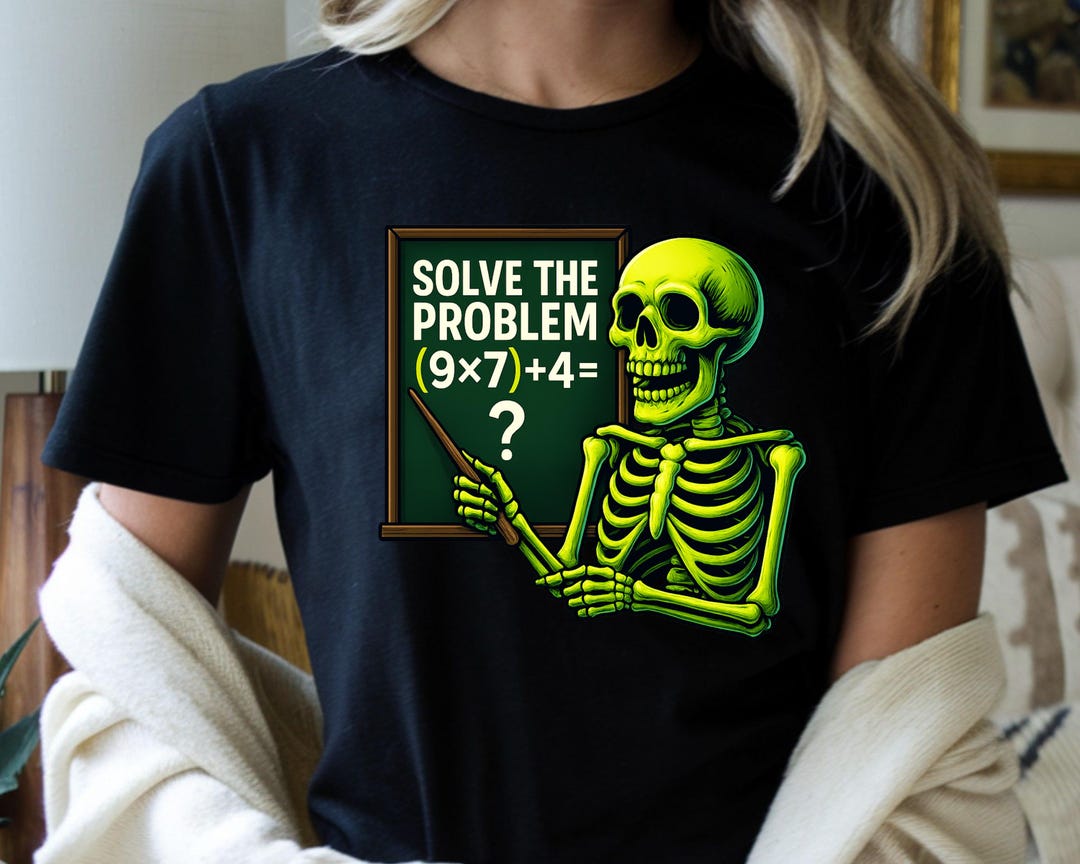 Funny Skeleton Math Teacher PNG: Halloween Printable (digital Download ...