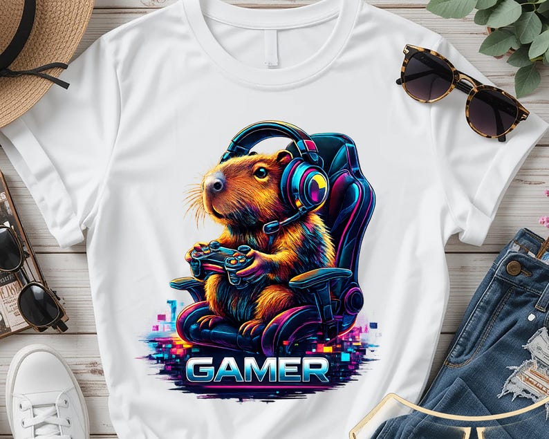 Neon Capybara Gamer Chair PNG - Etsy