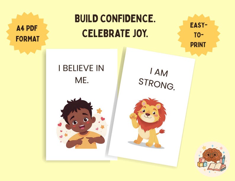 32 Printable Toddler Affirmation Cards Confidence and Joy Builder for ...