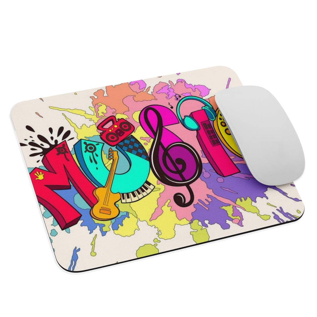 Colorful Music Mouse Pad | Artistic Desk Mat | Vibrant Office Accessory ...