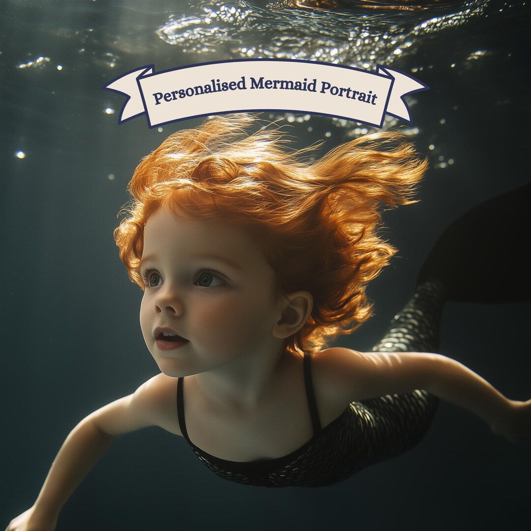 Custom Mermaid Portrait of Your Child – Personalized Fantasy Photo ...