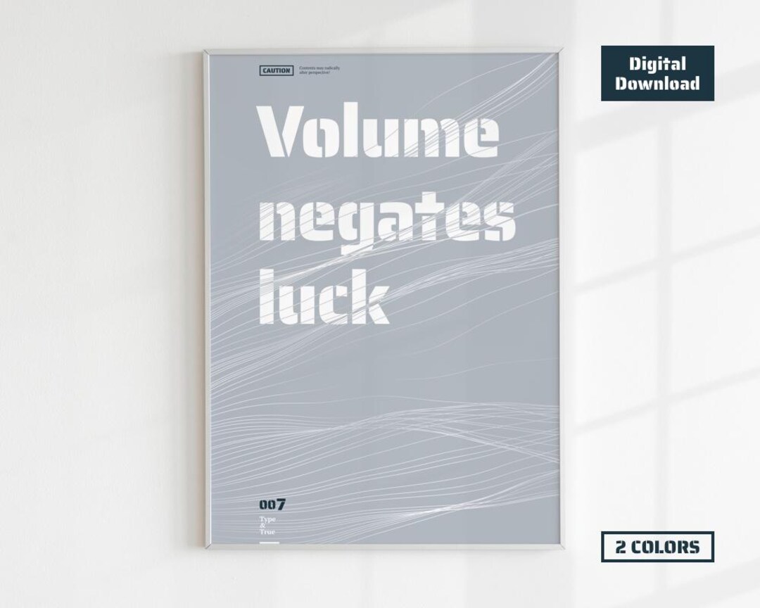 Poster Volume Negates Luck — Print Instant Download - Etsy