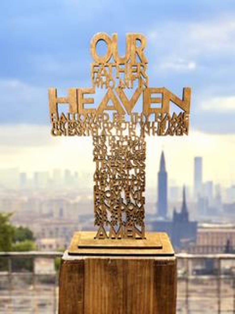 The Lords Prayer is Generated on a CO2 Laser. Laser Cut From 5mm Birch ...