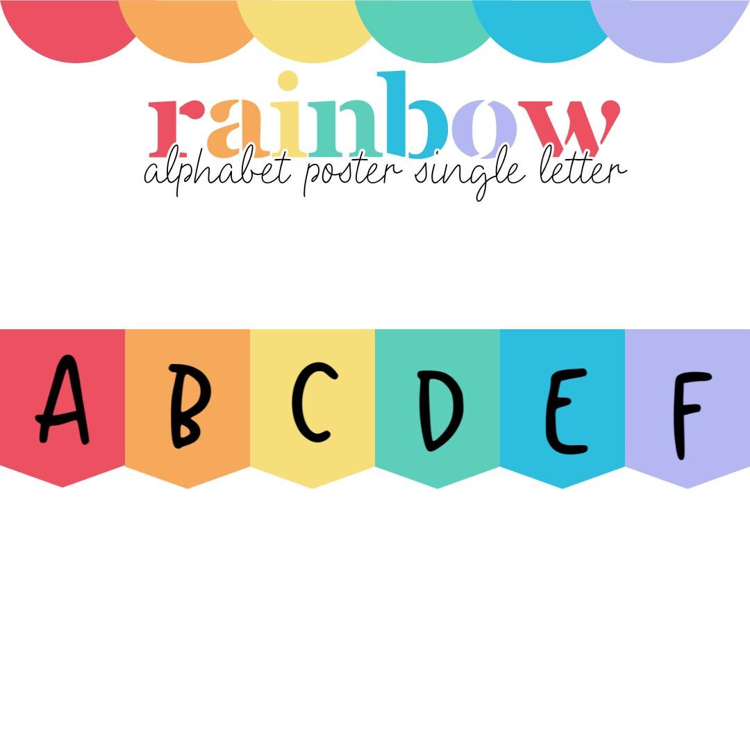 Rainbow Alphabet Classroom Poster: Teacher Decor (digital Download ...