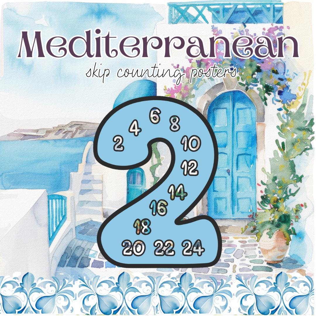 Mediterranean Classroom Decor: Skip Counting Posters (digital Download ...