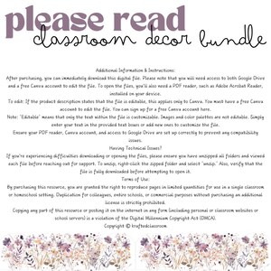 Purple Wildflowers Alphabet Posters Classroom Decor Bundle Teacher ...