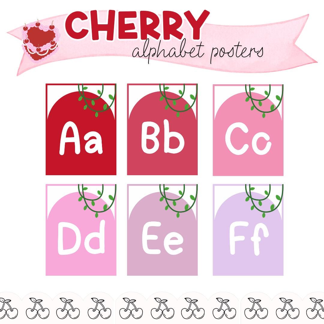 Cherry Alphabet Poster: Classroom Decor (digital Download) - Etsy
