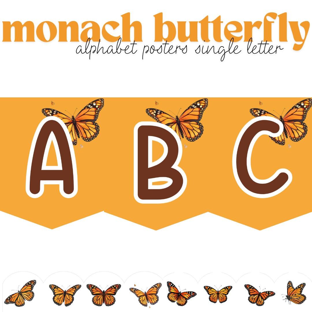 Monarch Butterfly Alphabet Posters Classroom Decor - Etsy