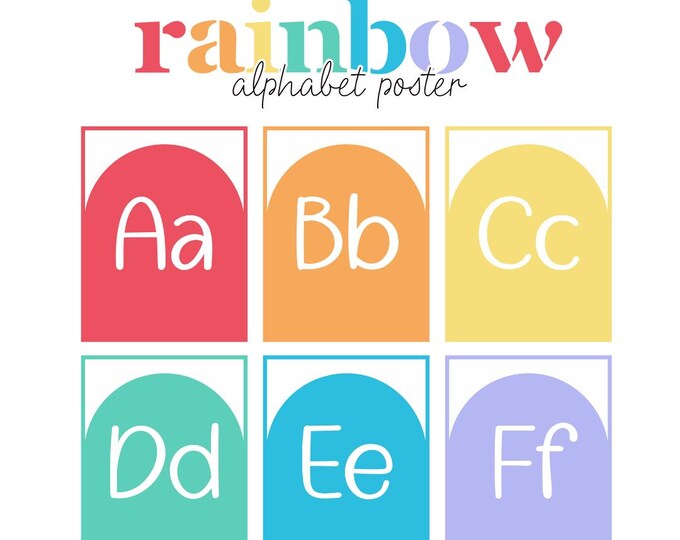 Retro Rainbow Classroom Alphabet Posters - Etsy Canada
