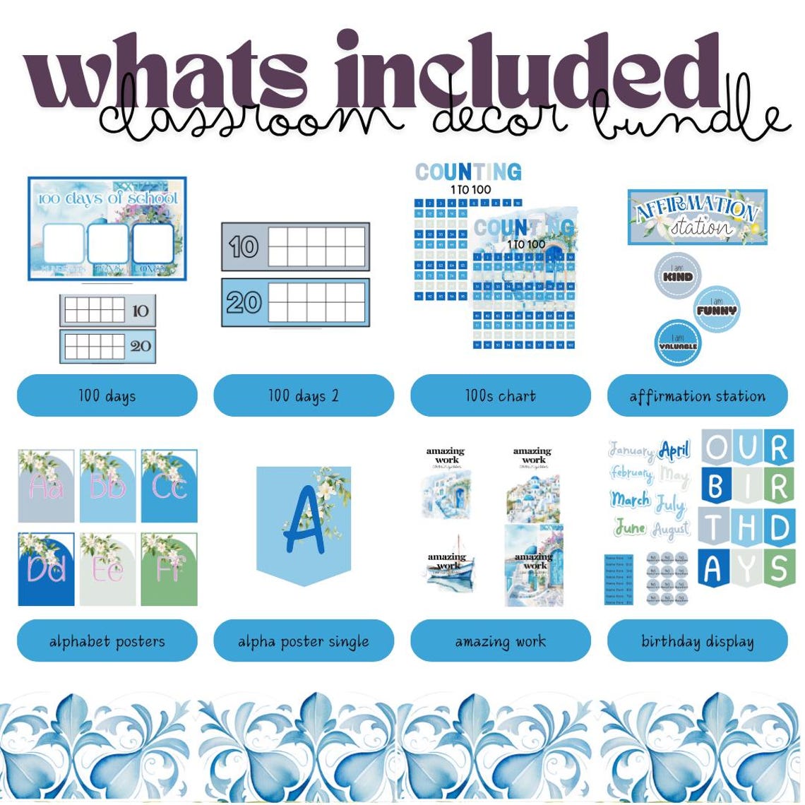 Mediterranean Classroom Decor Bundle Teacher Classroom Decor Pack - Etsy UK