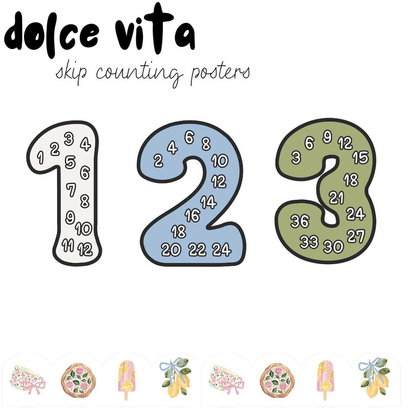 Skip Counting Posters: Coquette French Classroom Decor (digital ...