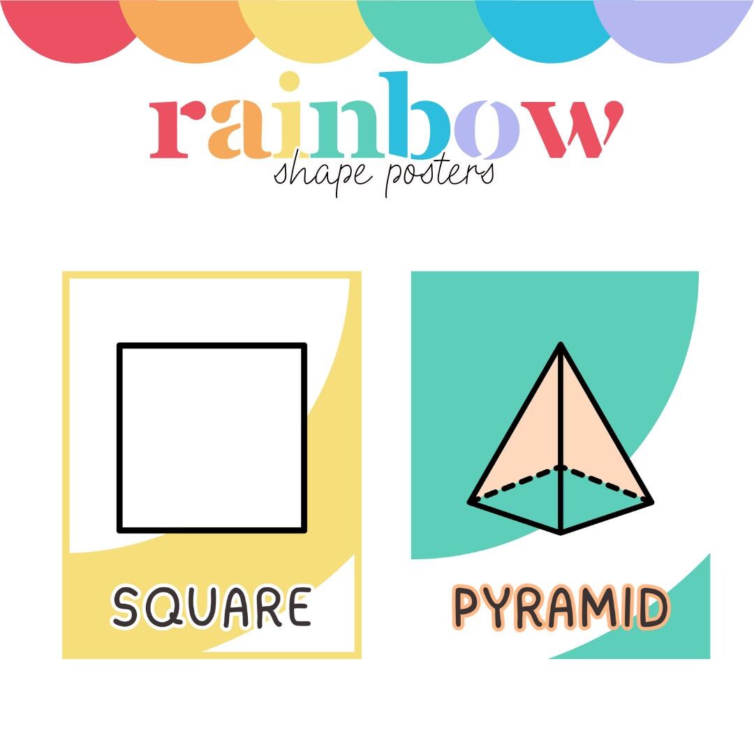 Rainbow Shape Posters: Classroom Decor Pack (digital Download) - Etsy