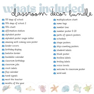 Watercolor Sea Life Classroom Decor Bundle: Teacher Pack (digital ...